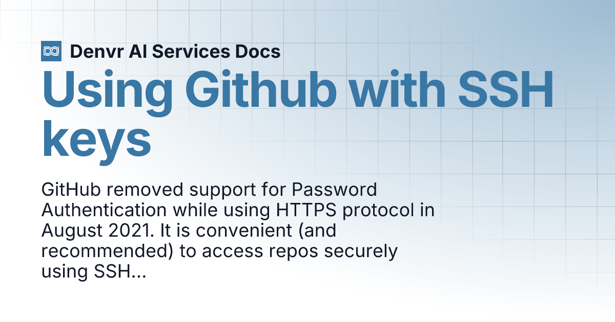 Using Github With Ssh Keys Denvr Cloud Docs